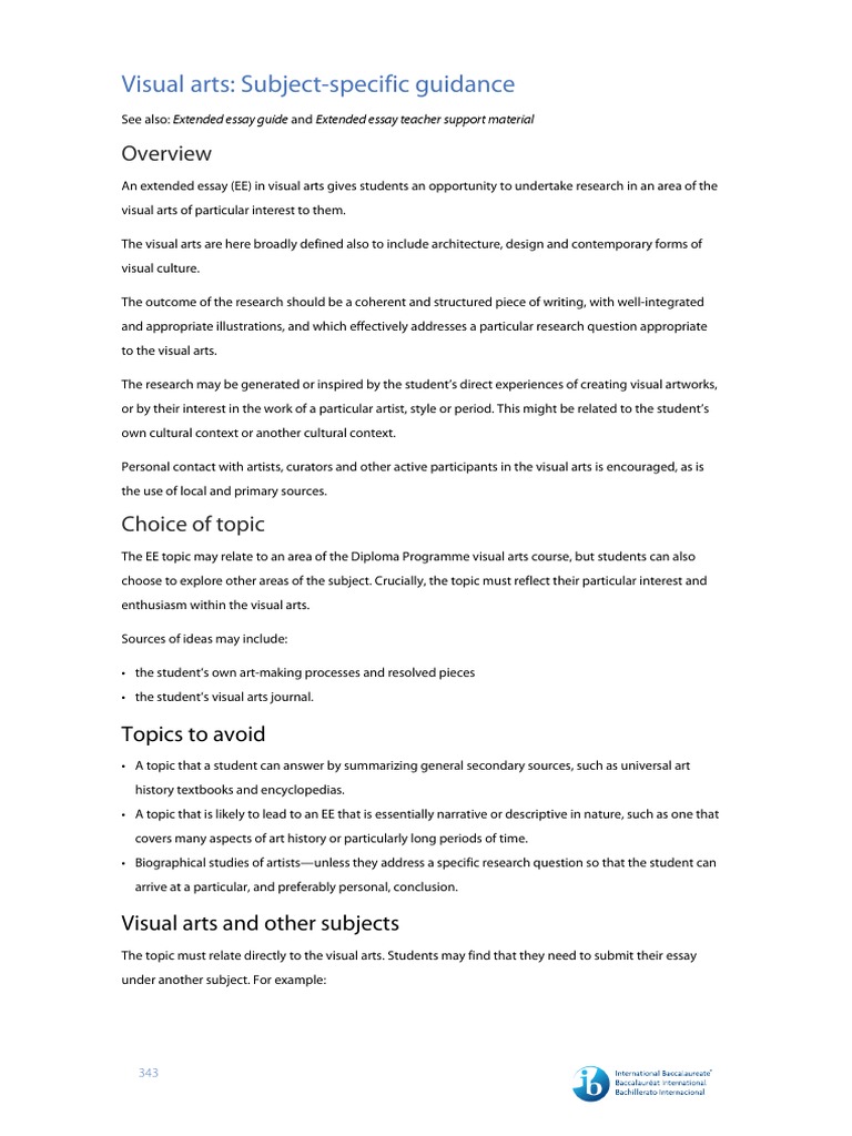 Visual Arts Extended Essay Guide | PDF | Essays | The Arts