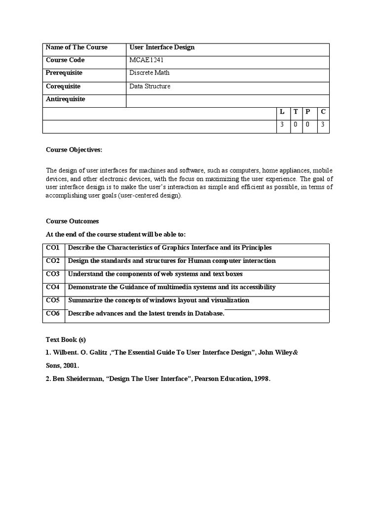 User Interface Design-MCA | PDF | Graphical User Interfaces | User Interface Design