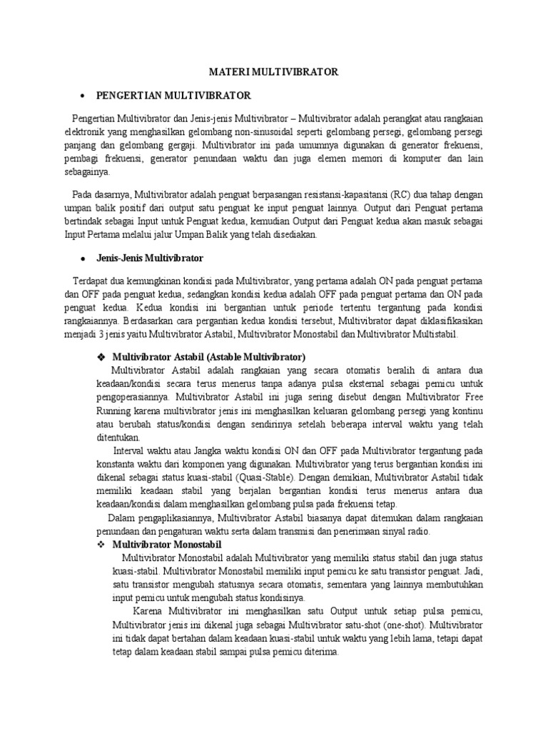 Materi Multivibrator | PDF