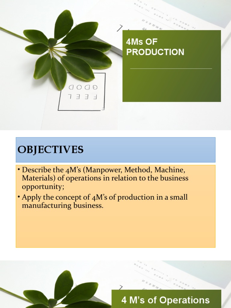 2 4ms of Production | Download Free PDF | Supply Chain | Human Resources