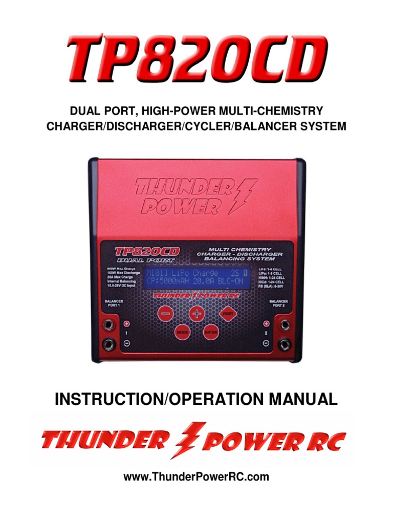 Thunder Power RC Instruction Manual TP820CD Rev 02.24.11 For V3.5 ...