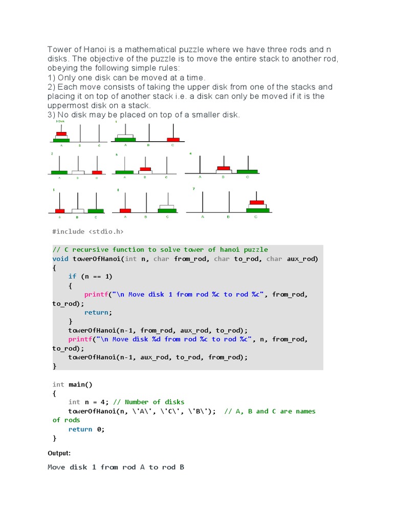 Tower of Hanoi | PDF