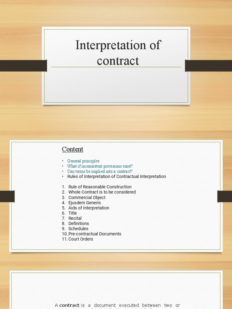 Interpretation of Contract | PDF | Statutory Interpretation | Private Law