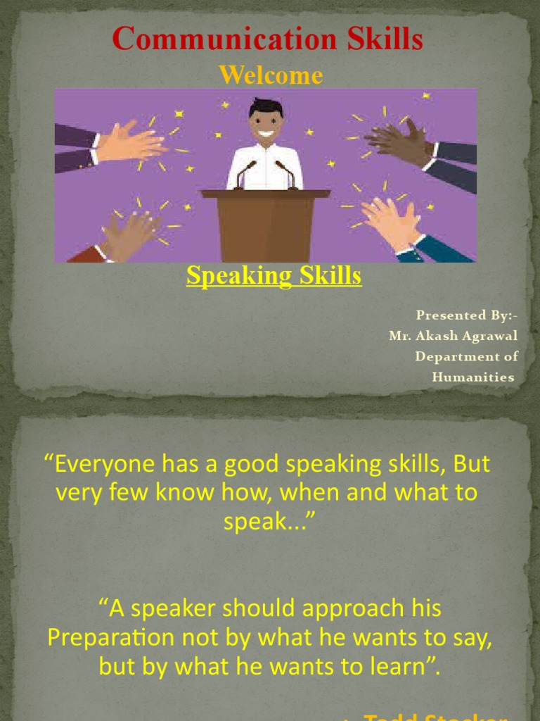 Speaking Skills (43 PPTS) N (Principal of Effective Communication | PDF ...