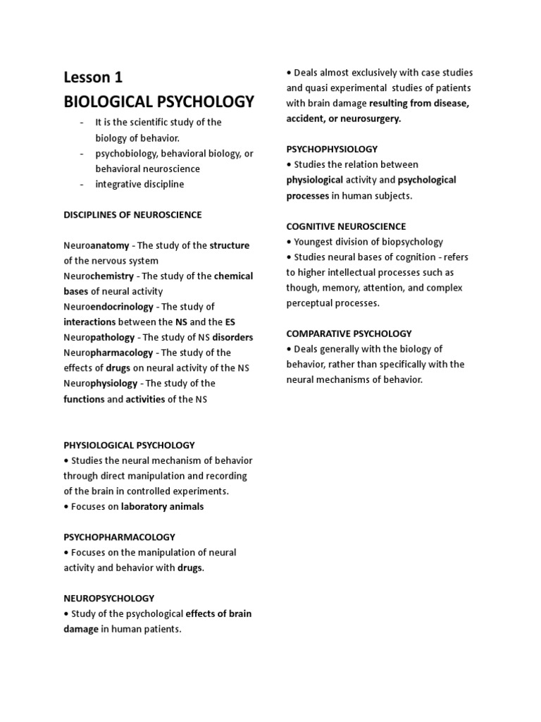 Biological Psychology and Evolution Basics | PDF | Genetics ...