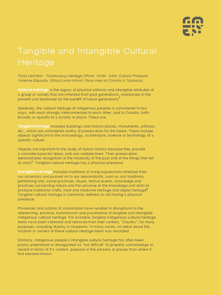 Cultural TANGIBLE INTANGIBLE Heritage | PDF | Social Science | History