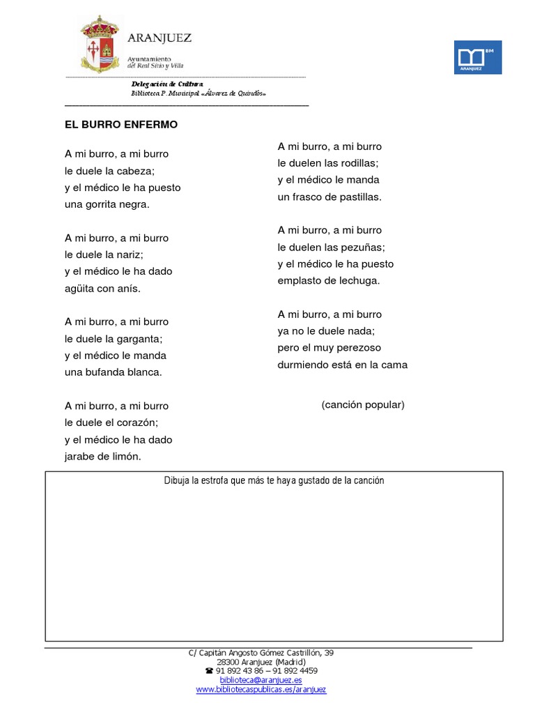 Canción Popular A Mi Burro... 01 | PDF