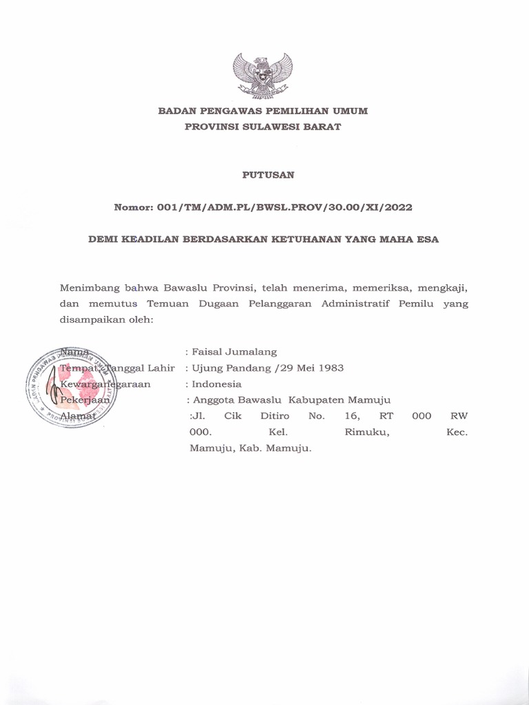 Salinan Putusan | PDF