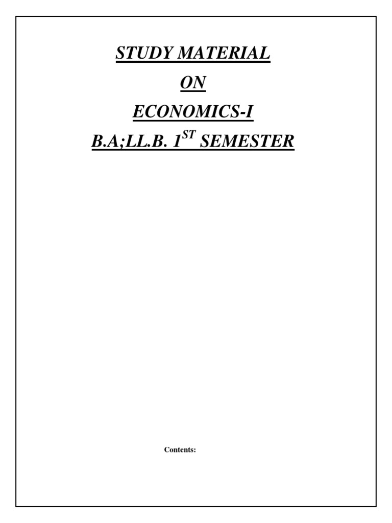 Economics Study Material | PDF | Supply And Demand | Consumption ...