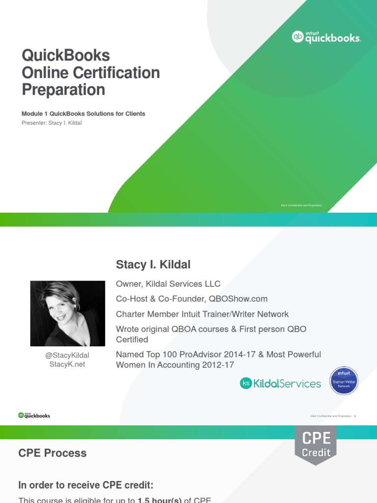 QBO Cert Exam Module 1 | PDF | Quick Books | Business