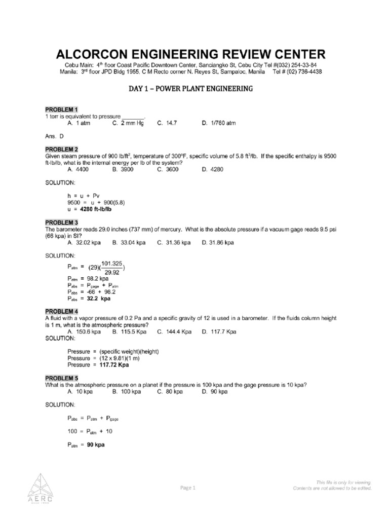 Ppe Sample Problems 1 Pdf