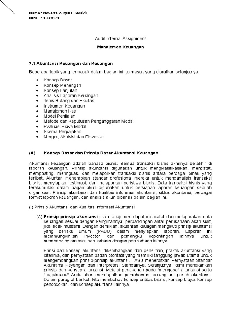 Audit Internal Assignment-1932029 | PDF | Bisnis
