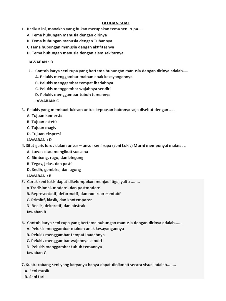 Lat Soal KL 9 SENBUD | PDF