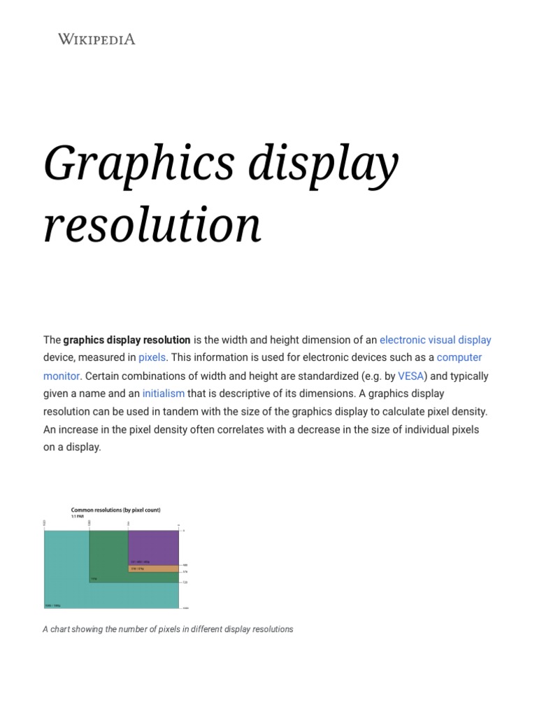 Graphics Display Resolution - Wikipedia | PDF