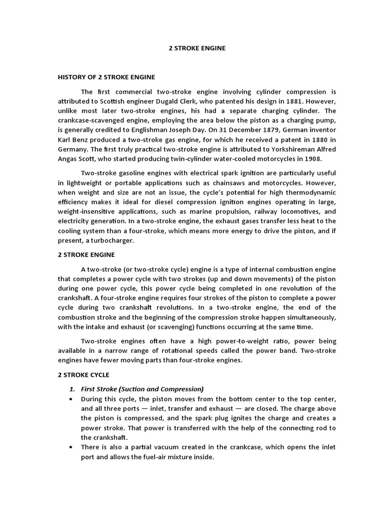 2 Stroke Engine Pdf Internal Combustion Engine Diesel Engine