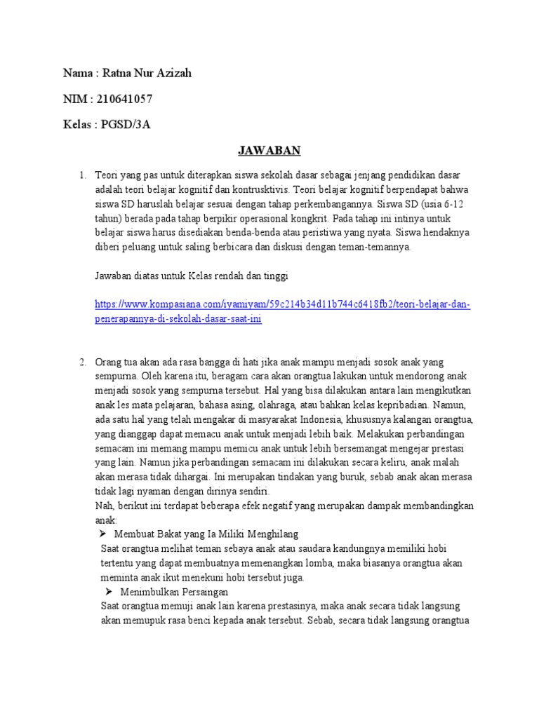 Teori Pembelajaran - Ratna Nur Azizah | PDF | Kesehatan Holistik