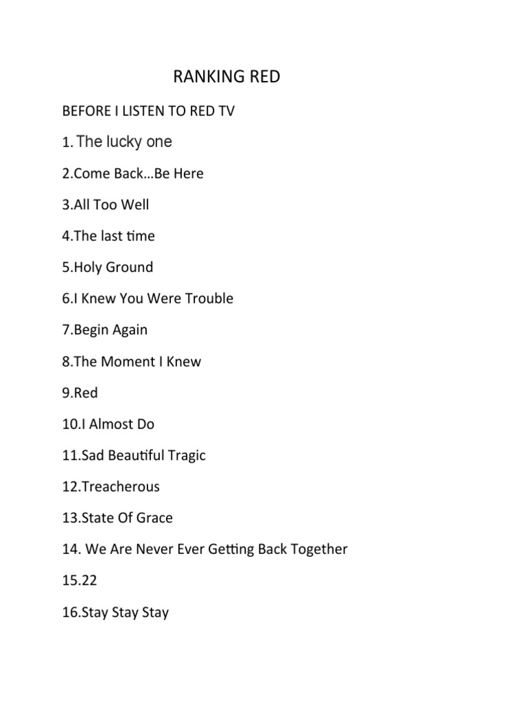 Ranking Red | PDF