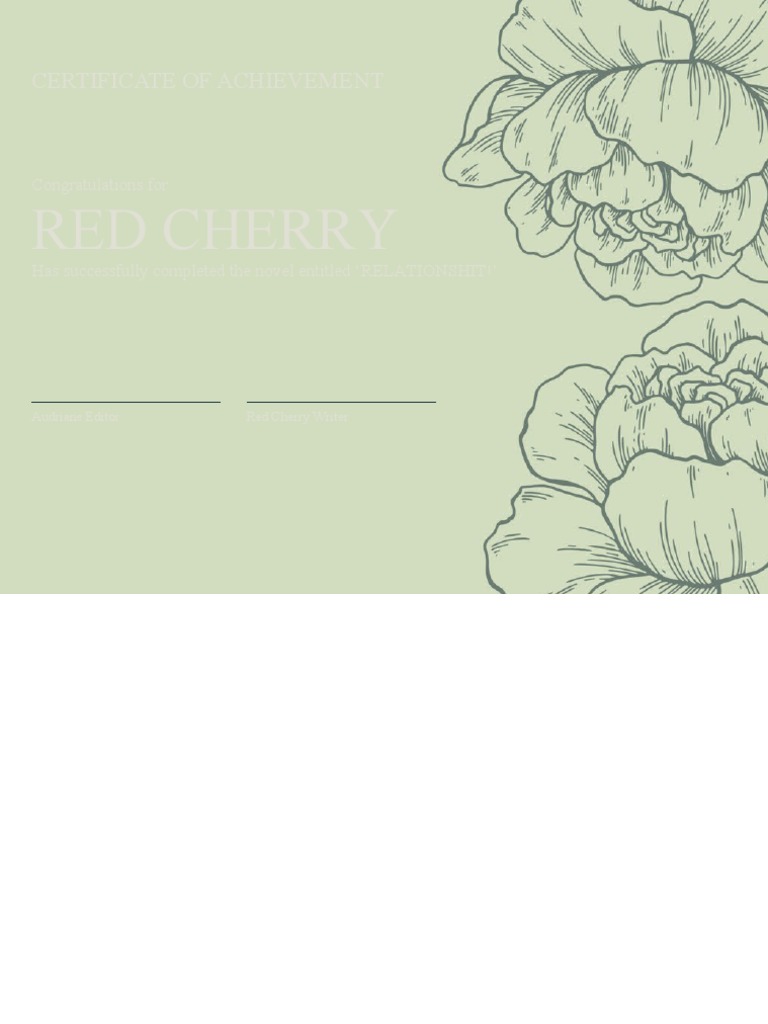Certificate For Red Cherry | PDF | Cooking, Food & Wine