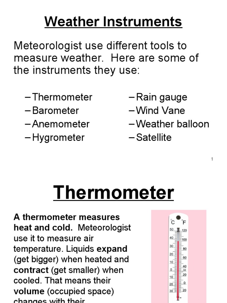 Weather Instruments Cut Paste | PDF | Thermometer | Rain