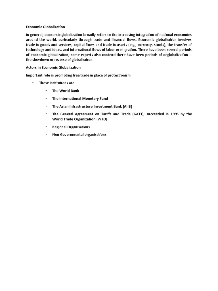 Economic Globalization | PDF