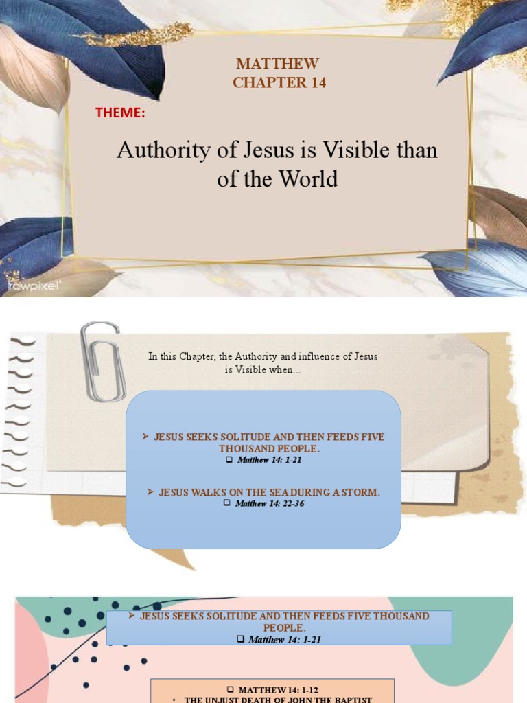 Matthew 14 | PDF | Jesus | Gospel Of Matthew