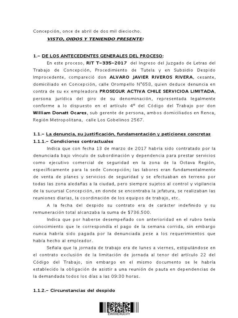 T335-2017 Conce | PDF | Caso de ley | Daños y perjuicios