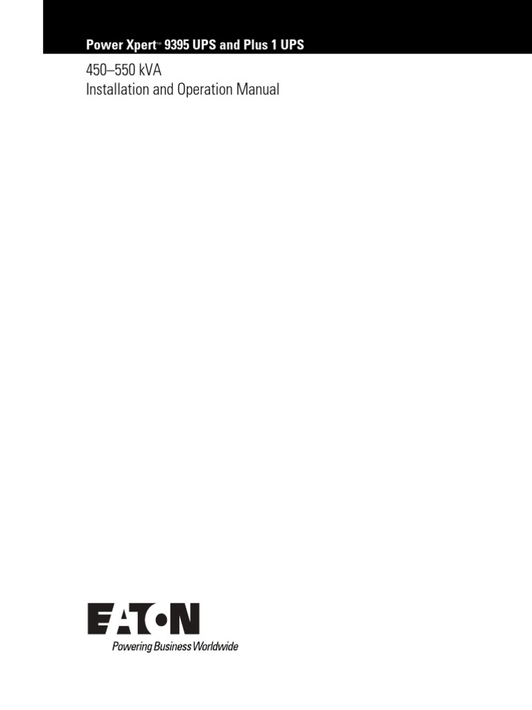 Eaton 9395 550kVA Installation Manual 164201701 | PDF | License | Indemnity