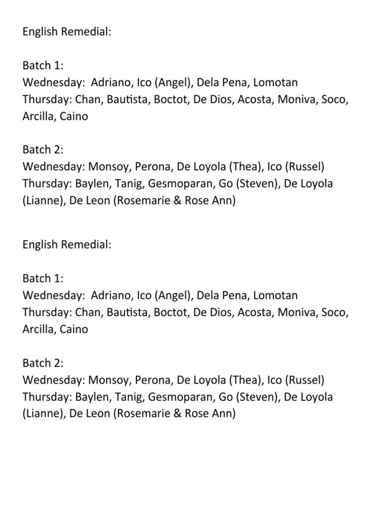 English Remedial | PDF