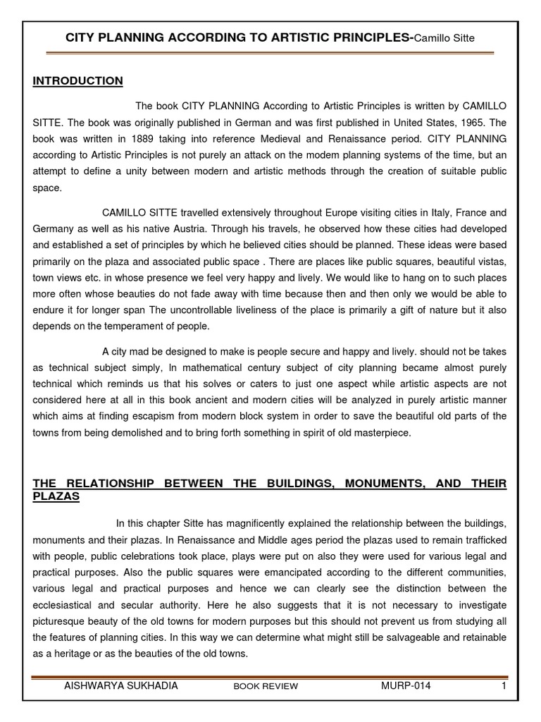 Camillo Sitte's Artistic City Planning | PDF | Traffic | City