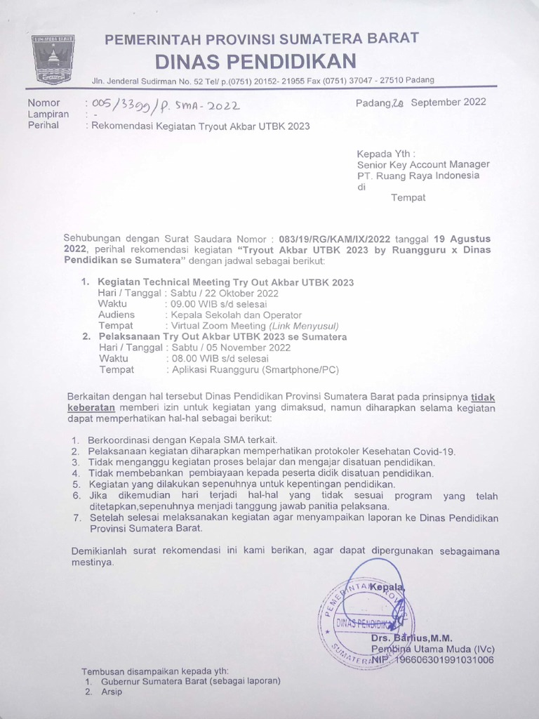 Rekomendasi & Panduan - Dinas Pendidikan Prov Sumbar - TO SNBT 2023 by ...