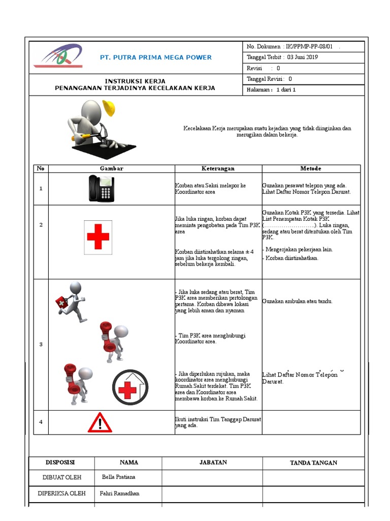 IK Penanganan Terjadinya Kecelakaan Kerja | PDF