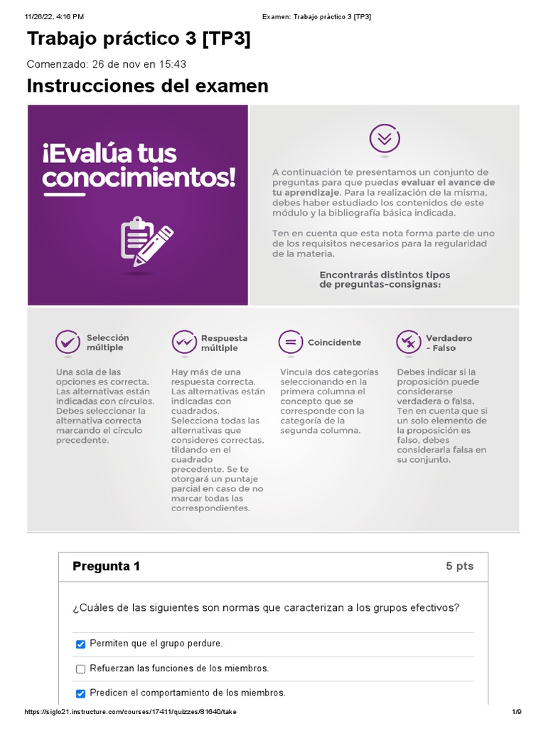 Examen - Trabajo Práctico 3 (TP3) Psicologia Organizacional | PDF ...