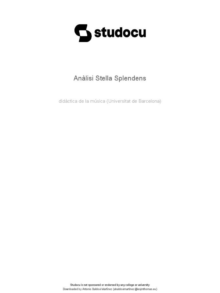 Anàlisi Stella Splendens - Analisi-Stella-Splendens | PDF
