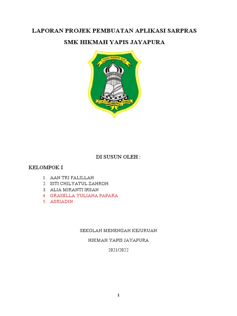 Laporan Projek Pembuatan Aplikasi Sarpras | PDF