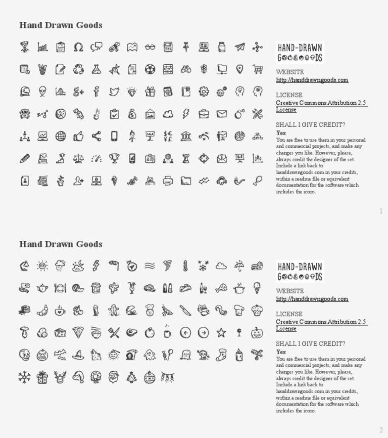 Hand Drawn Goods Icons SlidesCarnival Resources | PDF | Art