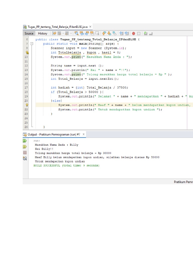 PDF Tugas PP Total Belanja If THEN | PDF