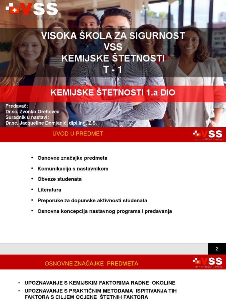 Visoka Škola Za Sigurnost VSS Kemijske Štetnosti T - 1 | PDF