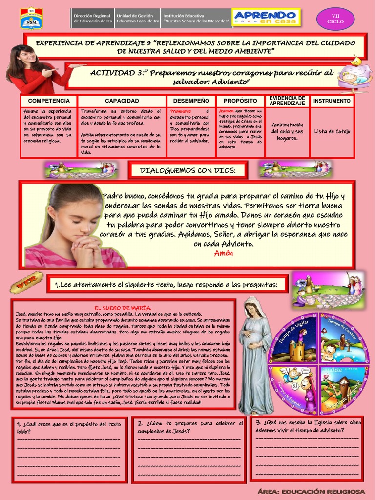 Exp 9 Actividad 3 Preparemos Nuestros Corazones para Recibir Al ...