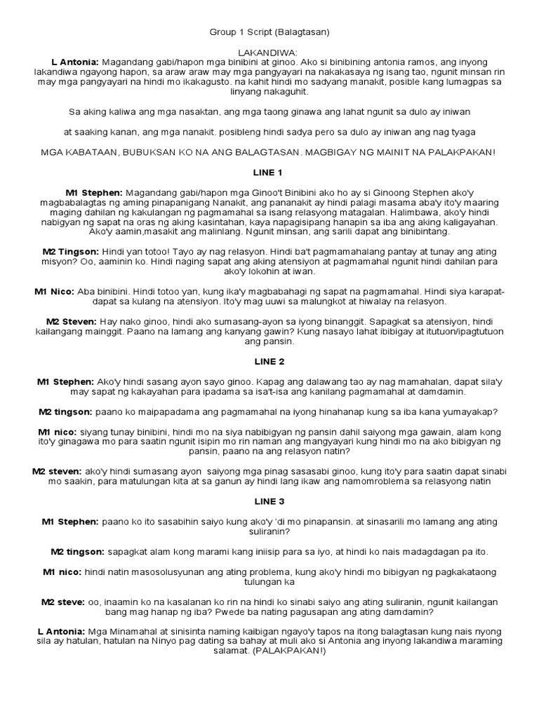 Group 1 Script | PDF