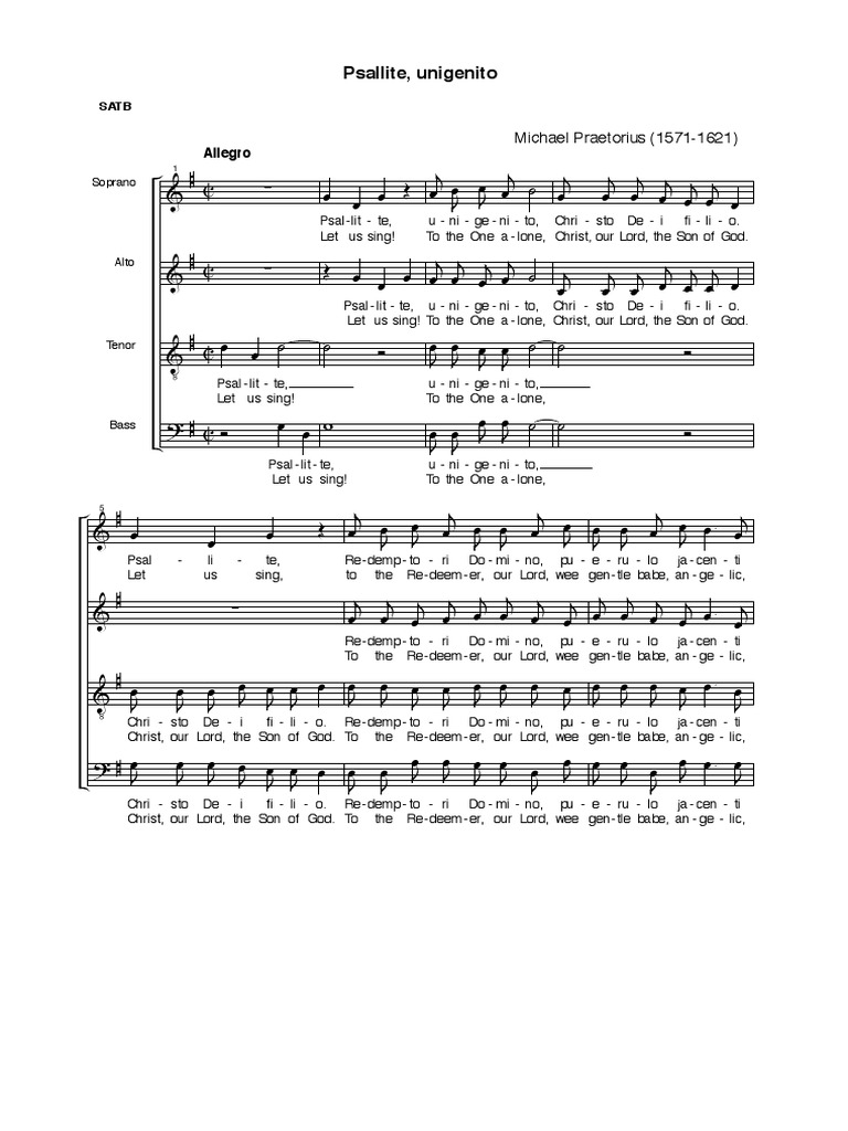 Psallite Praetorius | PDF