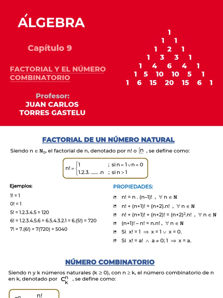 ÀLGEBRA - 5to SM - CAPÍTULO 9 - FACTORIAL Y NUMERO COMBINATORIO - 2022 ...
