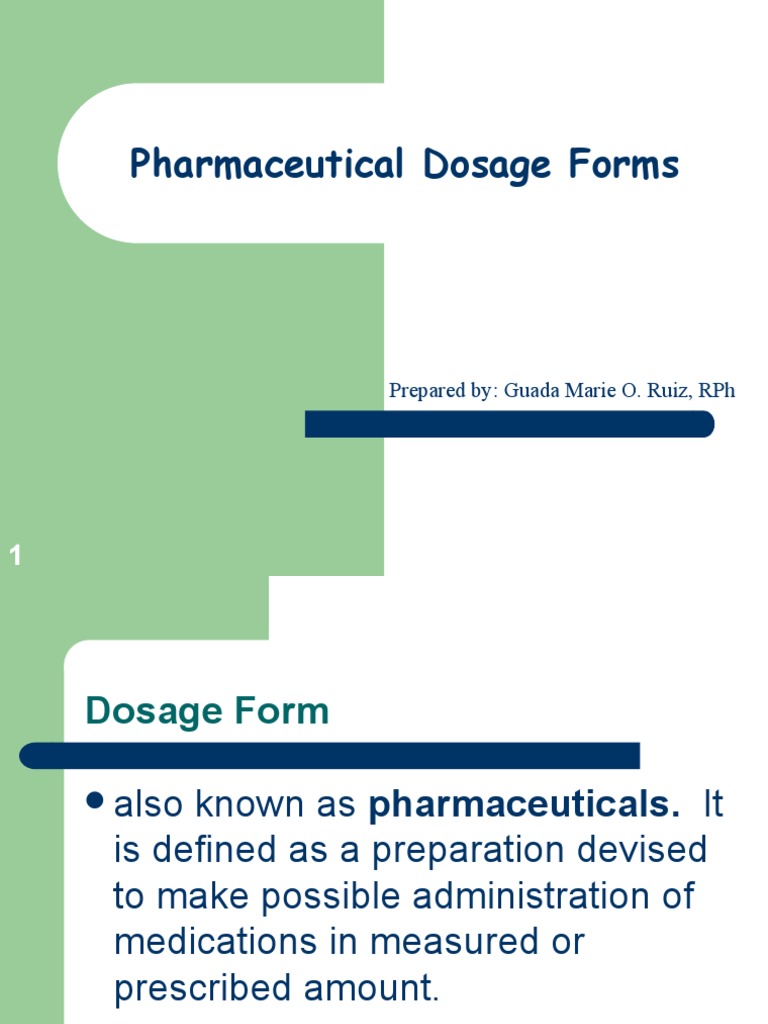 Solid Dosage Form Part 1 | PDF | Topical Medication | Tablet (Pharmacy)