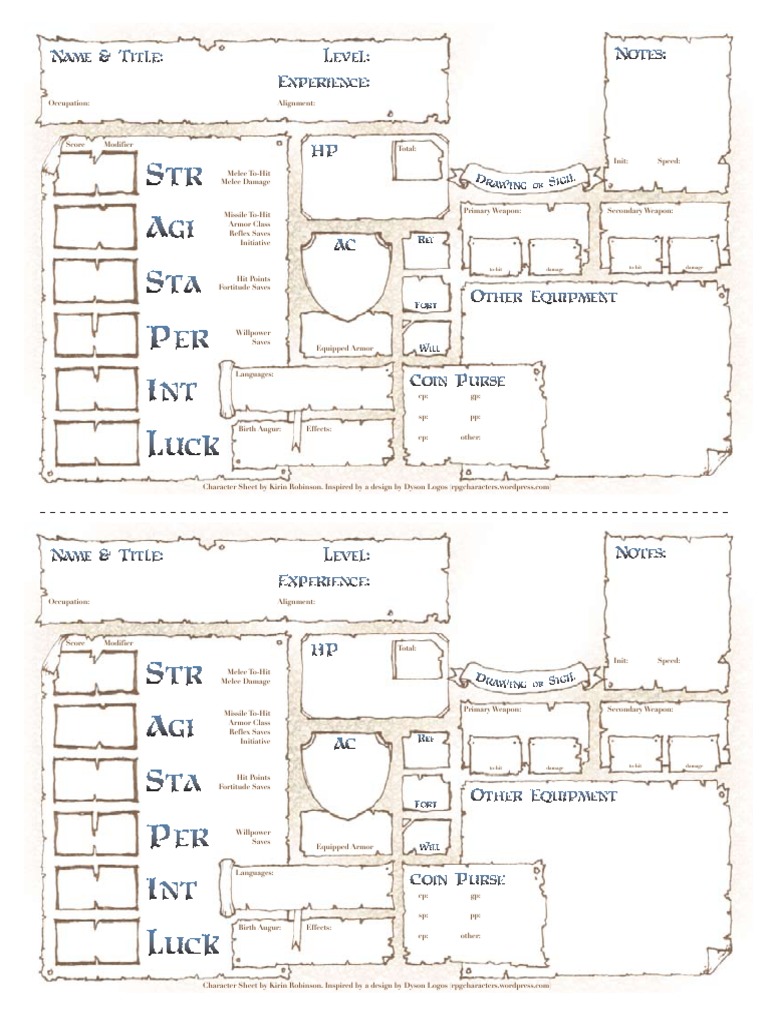 Custom Character Sheet, Kirin Robinson | PDF