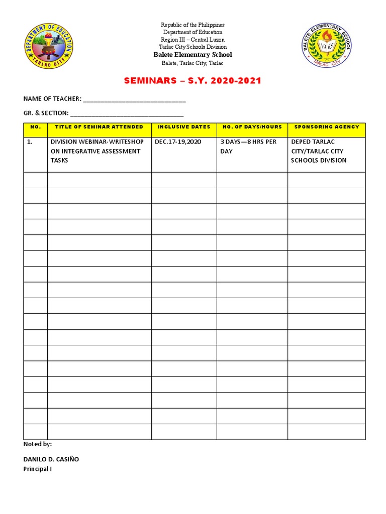 Seminars Attended | PDF