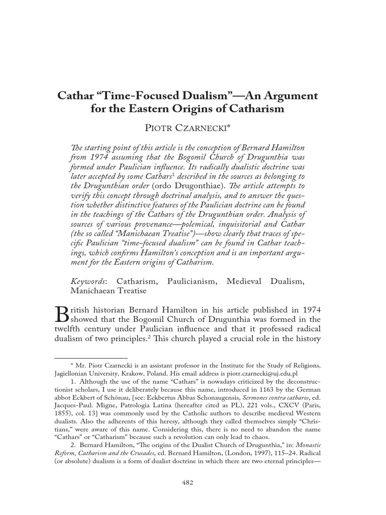 An Argument For The Eastern Origins of Catharism | PDF | Catharism ...