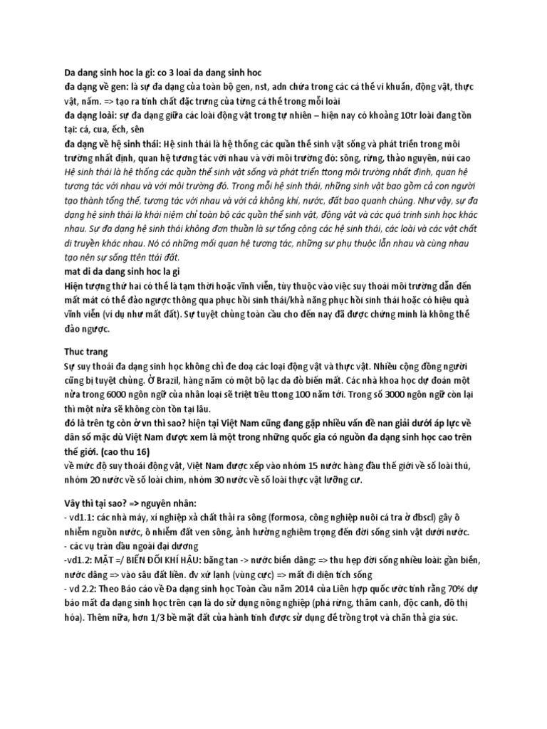 Da Dang Sinh Hoc | PDF