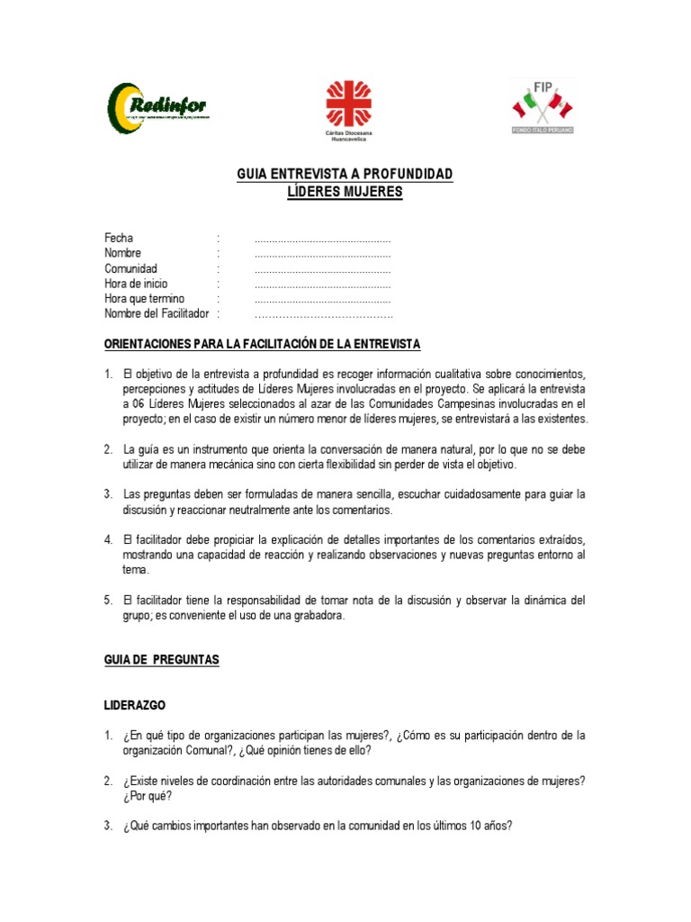 Entrevista a Líderes Mujeres | PDF | Liderazgo