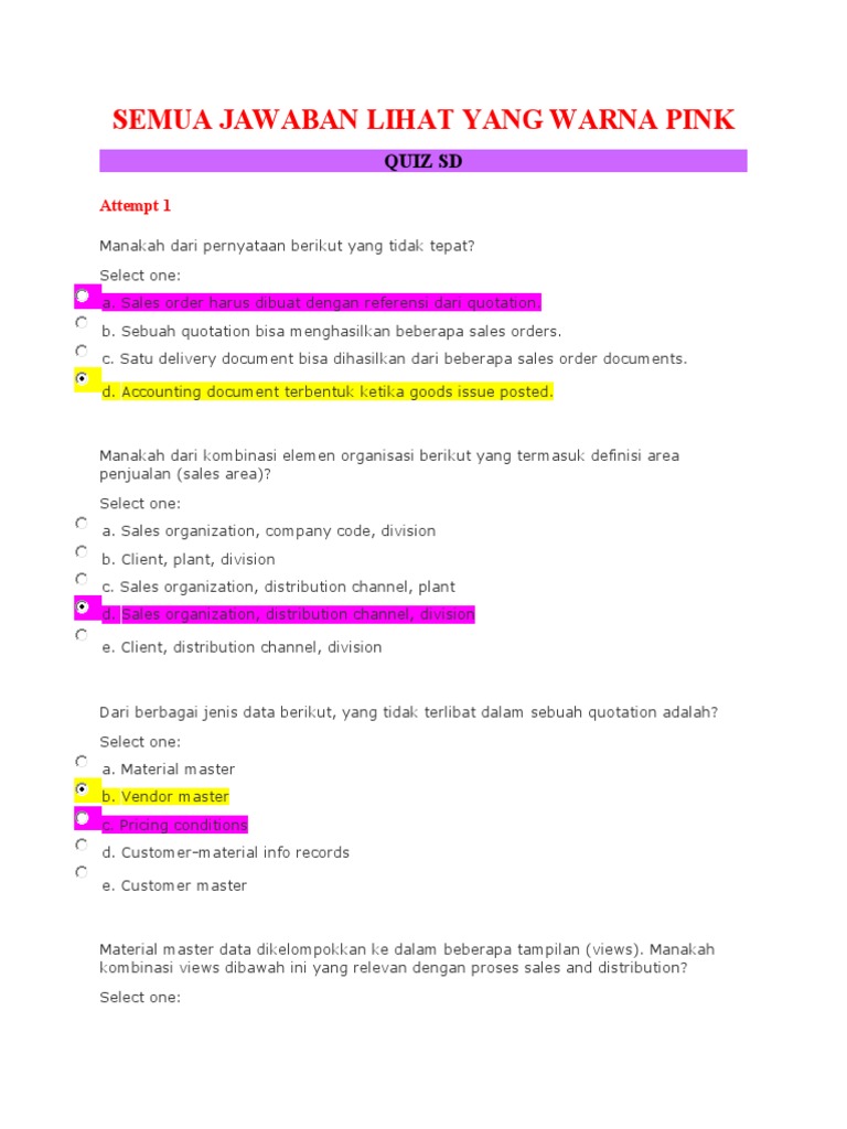 Jawaban Quiz Uas Pka Epa Cangtip Full Fix Mantap | PDF