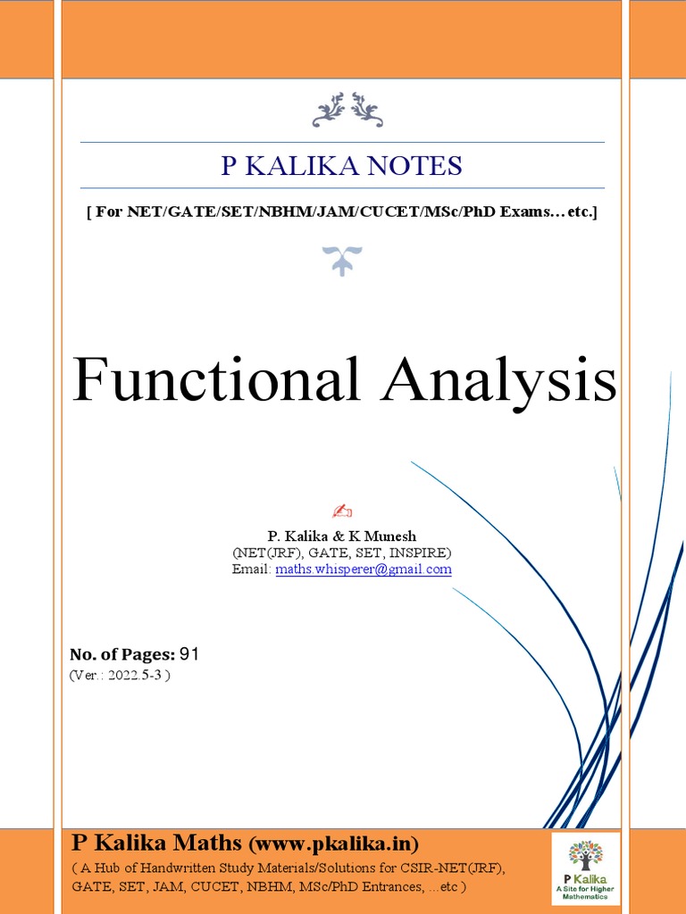 Csir Net Functional Analysis | PDF | Mathematical Analysis | Partial Differential Equation