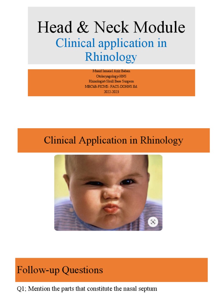 Head & Neck Module: Clinical Application in Rhinology | PDF | Human ...